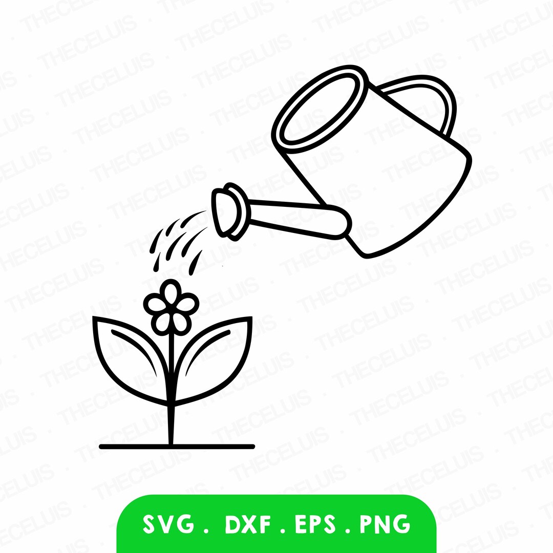 Plant Watering Svg, Dxf, Eps, Png File - Vinyl Cutting File, Digital ...
