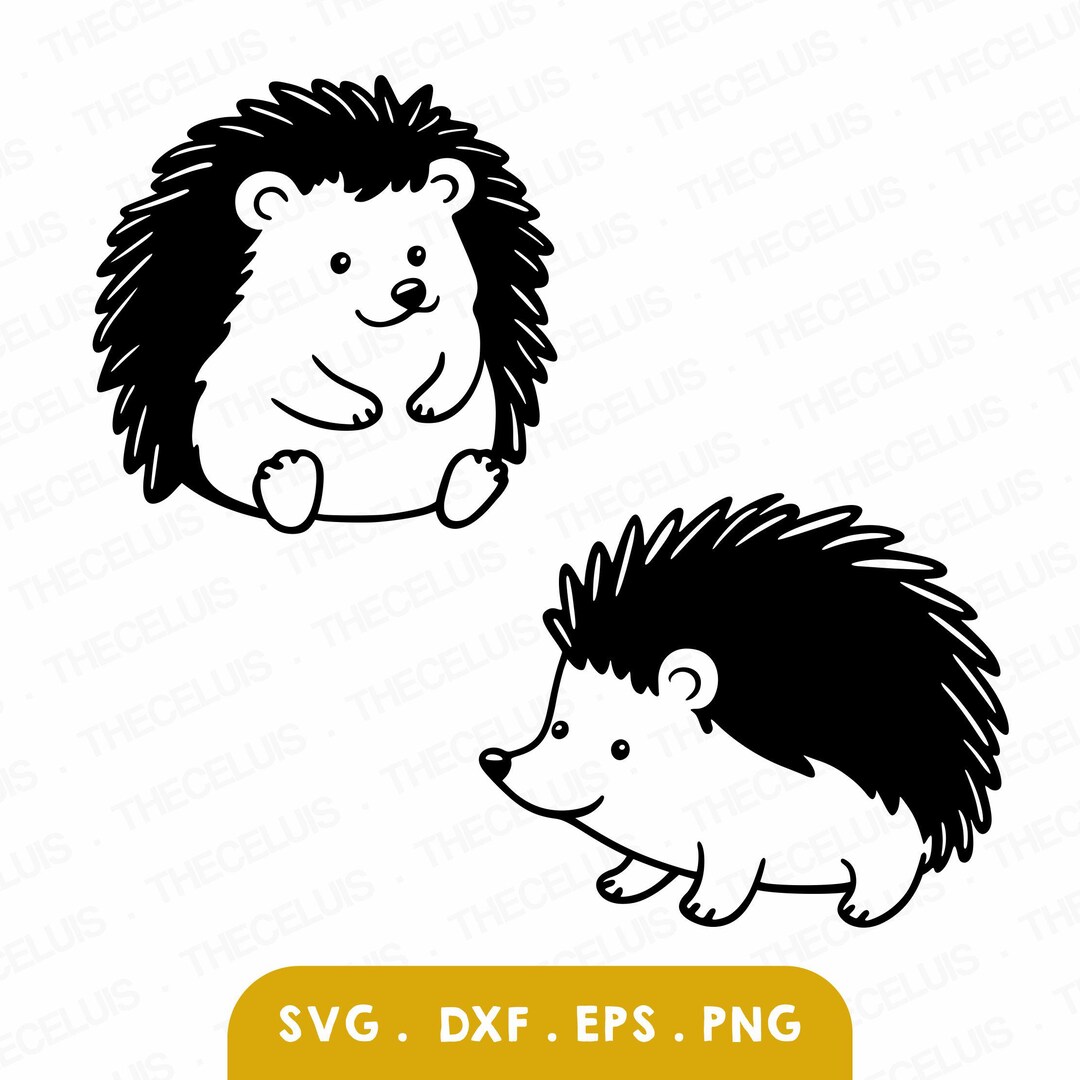 Hedgehog SVG PNG DXF: Animal Clipart for Cutting, Engraving, Printing ...