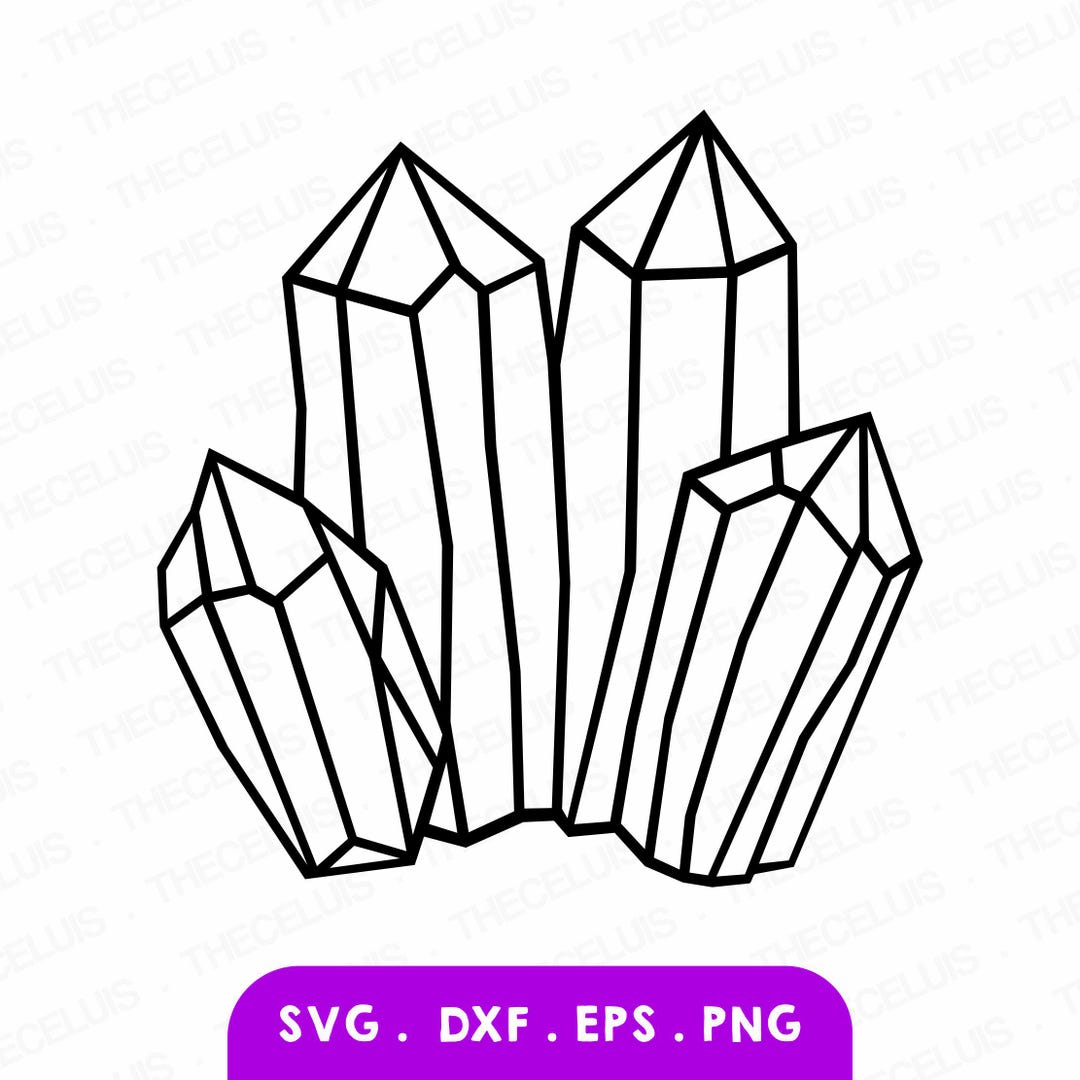 CRYSTAL Svg, Eps, Dxf, Png Files - Vinyl / Sticker Cutting File, Quartz ...