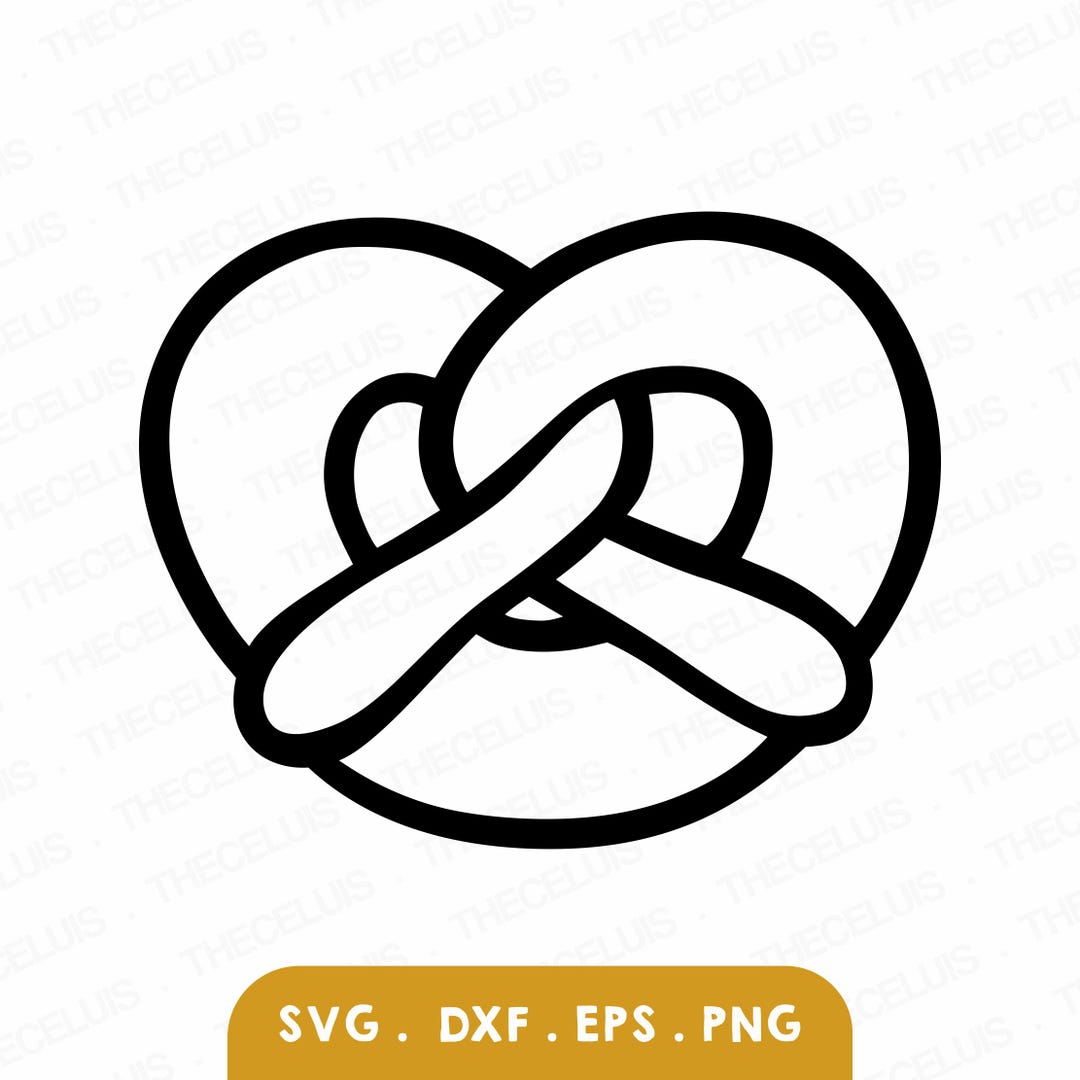 Pretzel SVG PNG DXF Files: Pastry Outline Clipart for Cricut ...