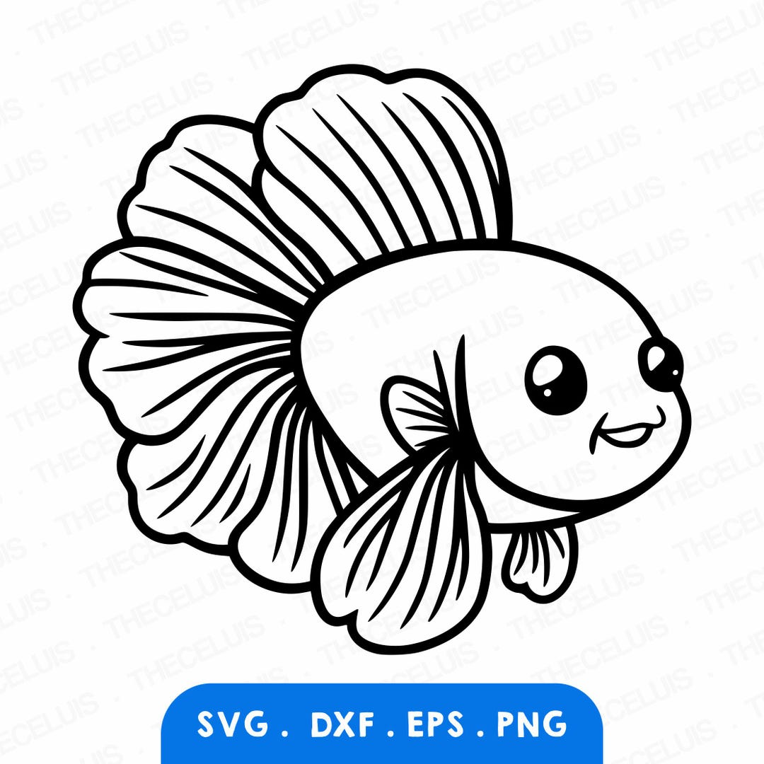 BETTA FISH Svg, Dxf, Eps, Png File - Vinyl Cutting, Printing, Animal ...