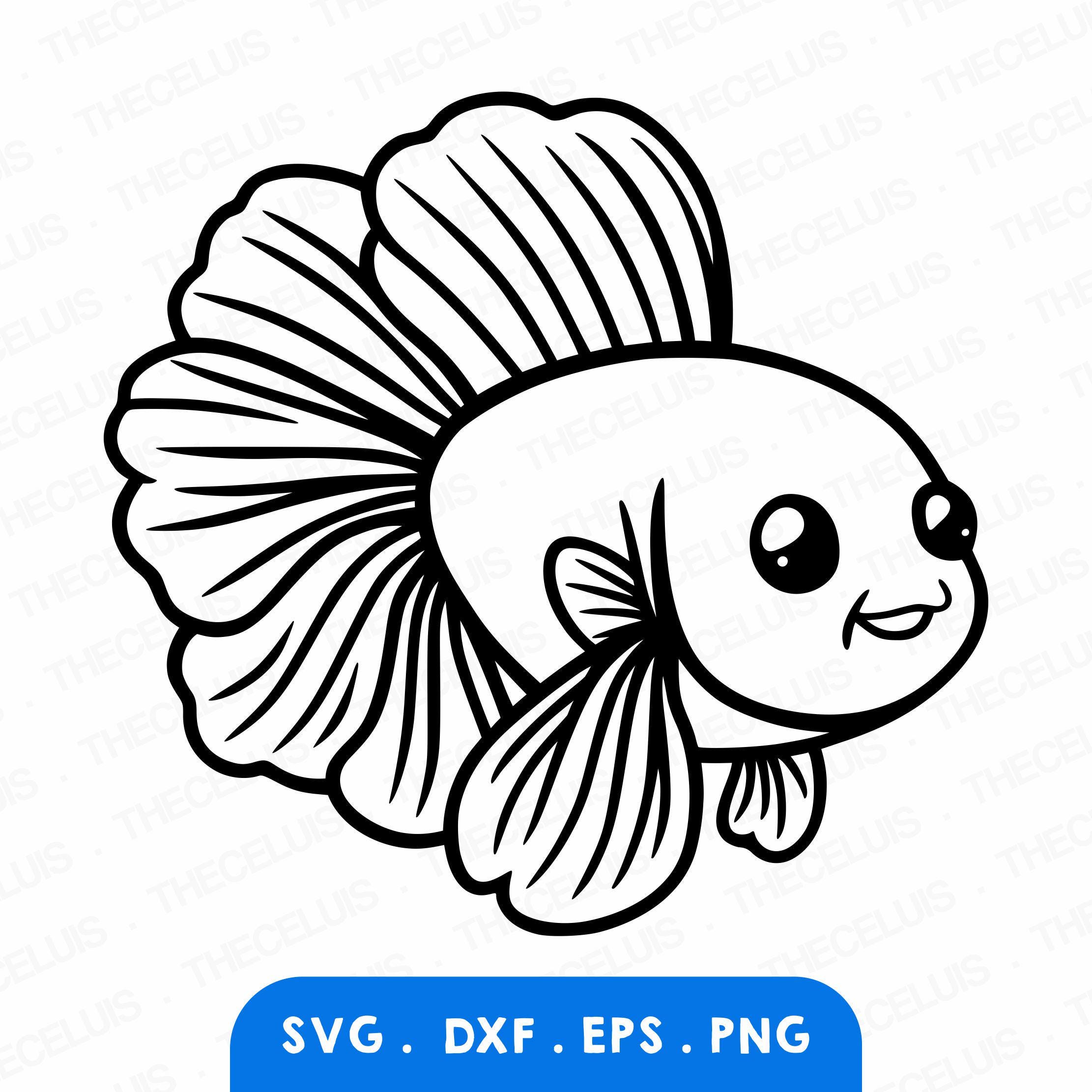 Betta Fish SVG PNG DXF Files: Siamese Fighting Fish, Cricut ...