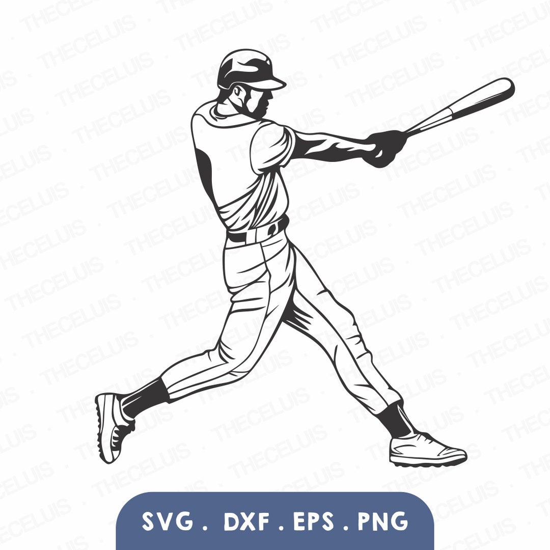 Baseball SVG Clipart: Swing Digital File for Cricut, Silhouette, and ...