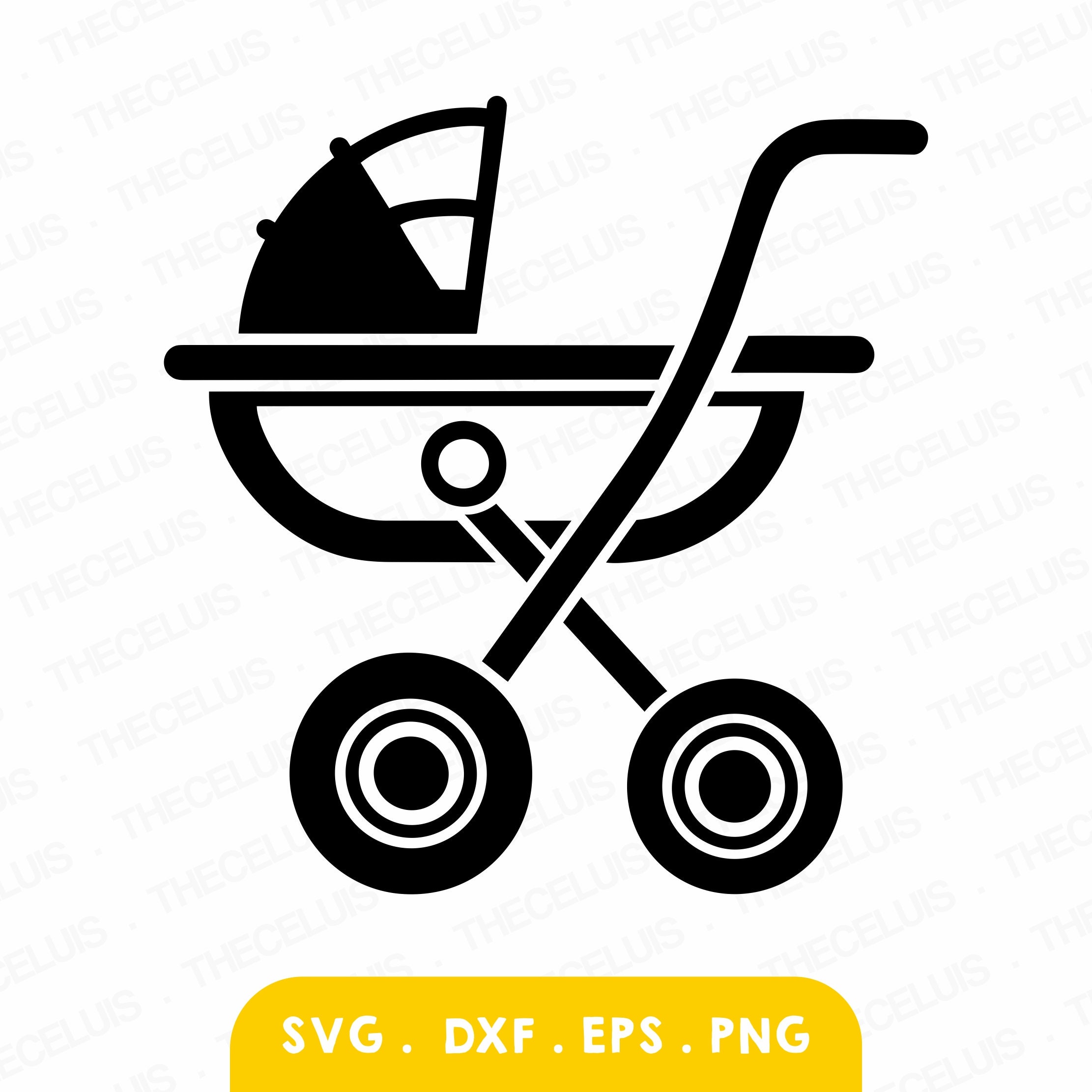 Baby Stroller Svg, Dxf, Eps, Png File Vinyl Cutting File, Baby Carriage ...