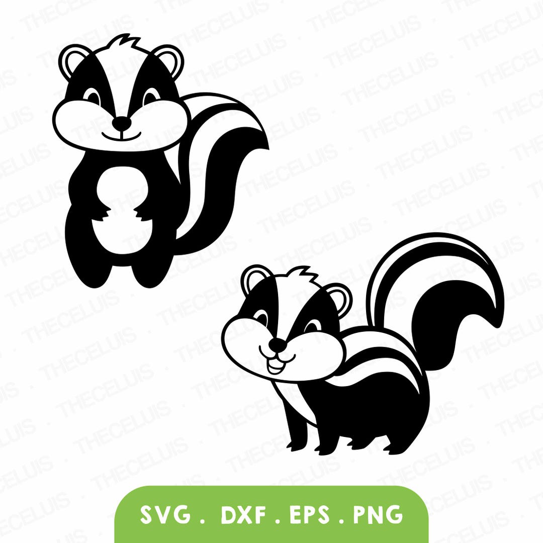 SKUNK Svg Eps Dxf Png Files - Vinyl Cutting Skunk Engraving Cute Animal ...