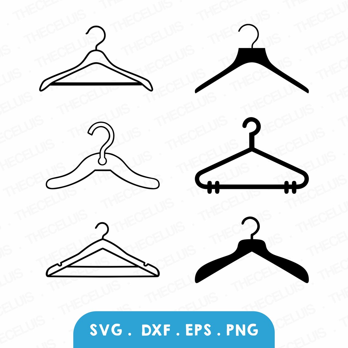 CLOTHES HANGER Svg, Eps, Dxf, Png Files Cutting File, Hanger Digital ...