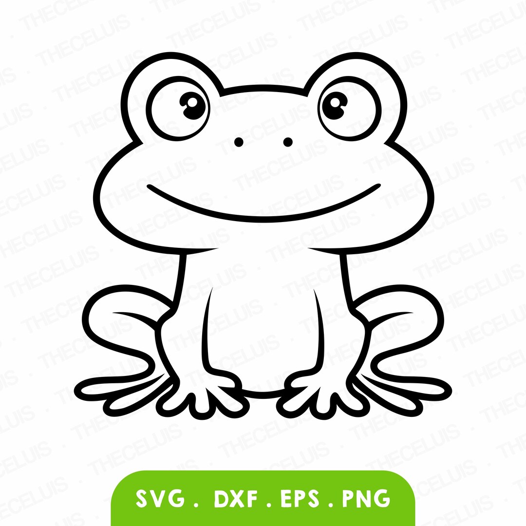 Frog SVG PNG DXF Files: Animal Outline Clipart for Cricut, Silhouette ...
