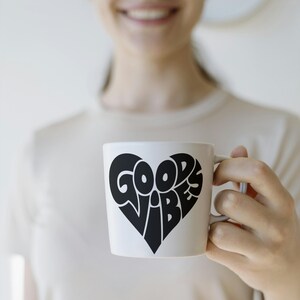 Heart Good Vibes SVG, Dxf, Eps, Png Files: Typography Quote Clipart ...