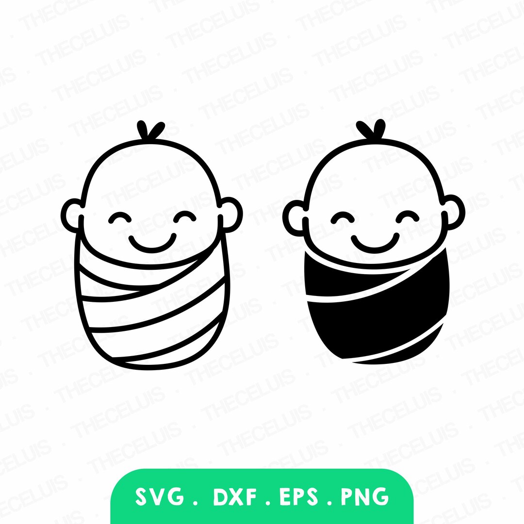 BABY SWADDLING Svg, Eps, Dxf, Png Files - Vinyl Cutting, Engraving ...
