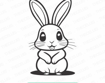 Bunny Clipart, Cute Bunny PNG, Rabbit, Digital Download - Etsy