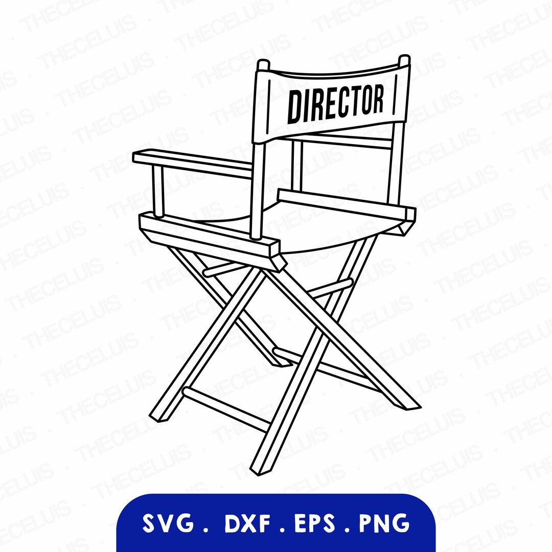 Director's Chair Outline Svg, Dxf, Eps, Png - Vinyl Cutting Folding ...