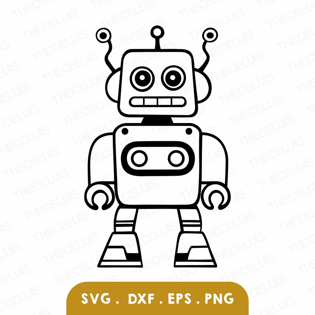 ROBOT Svg, Dxf, Eps, Png Files - Vinyl Cutting Robot Engraving Robot ...
