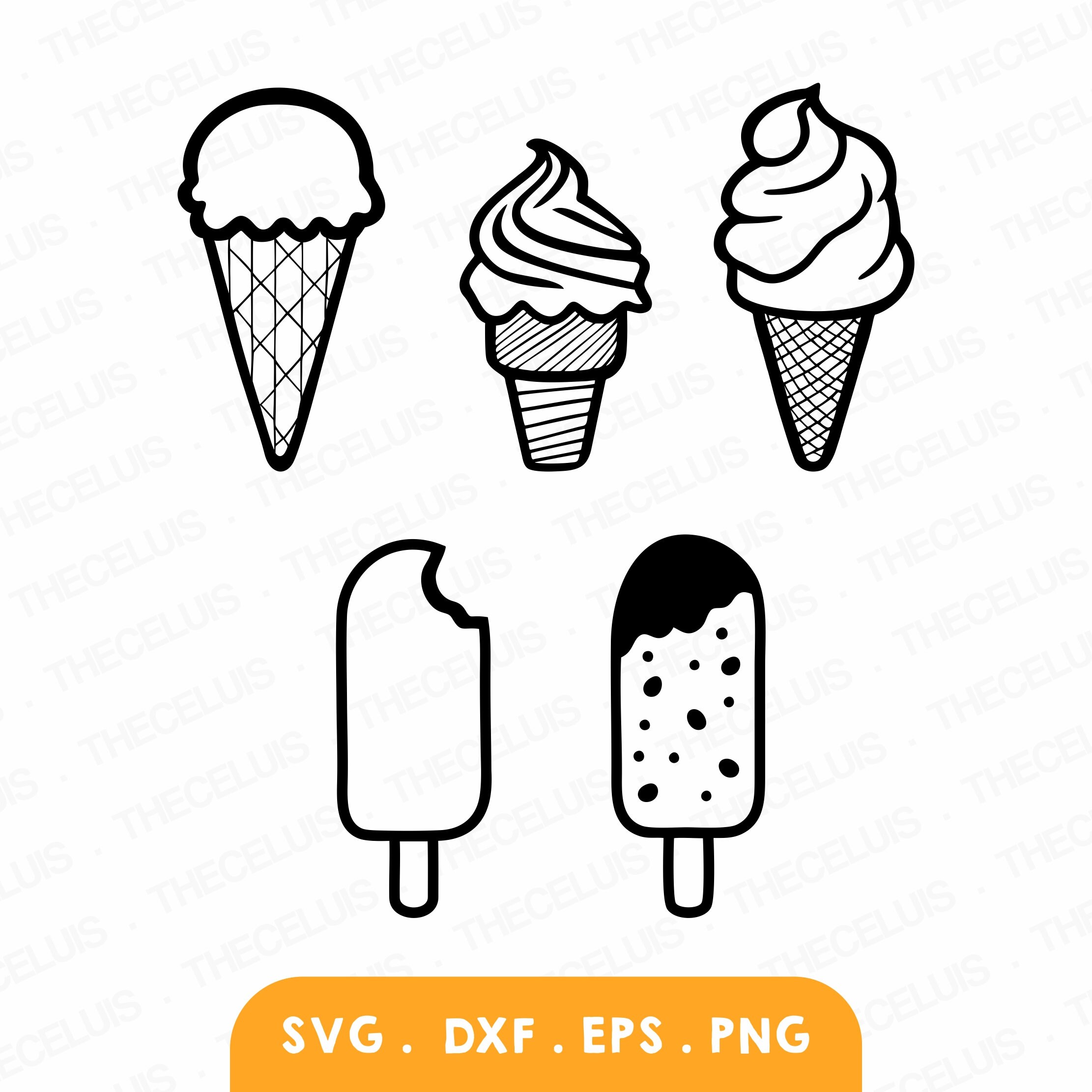 ICE CREAM SVG, Png, Dxf, Eps File, Clipart, Vinyl Cutting File, Digital ...