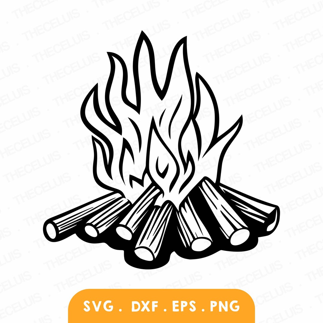Campfire SVG DXF PNG File for Cricut Silhouette - Cutting, Engraving ...