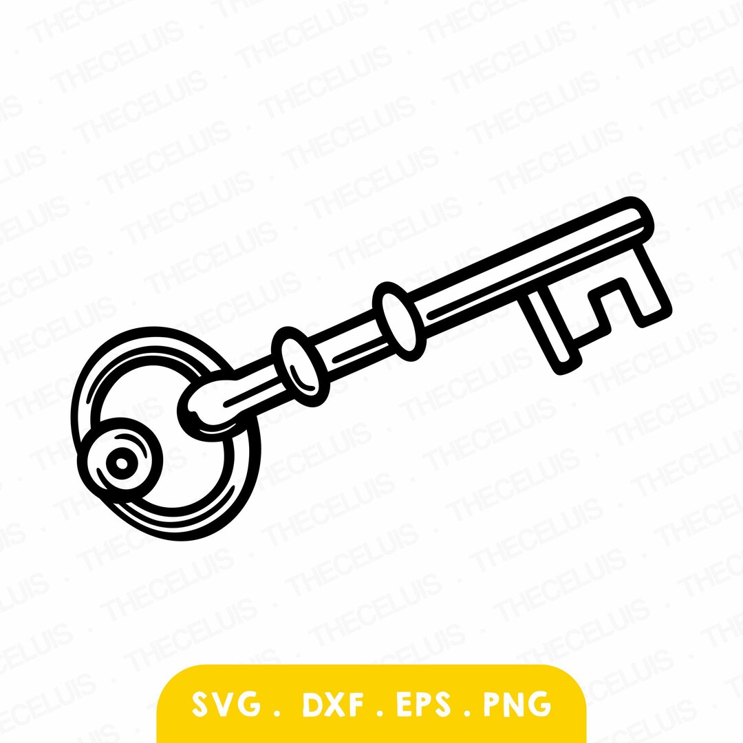 Vintage Key SVG PNG DXF Files; Locking Clipart for Vinyl Cutting ...
