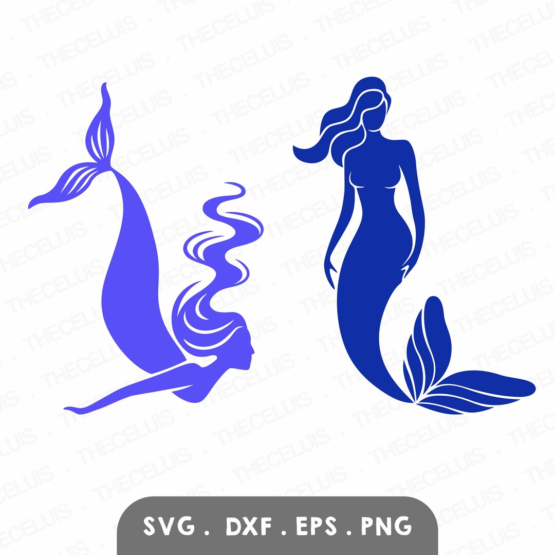 MERMAID Svg, Dxf, Eps, Png Files - Vinyl Cutting File, Mermaid Clipart ...