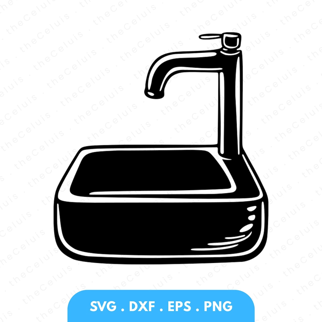 Sink SVG PNG DXF Files: Plumbing Clipart for Cricut, Silhouette ...