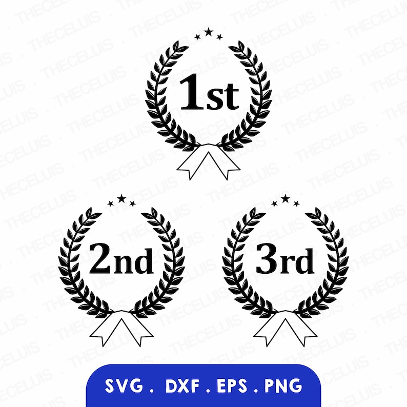 First, Second, Third Place Wreath Svg, Dxf, Eps, Png File - Vinyl ...