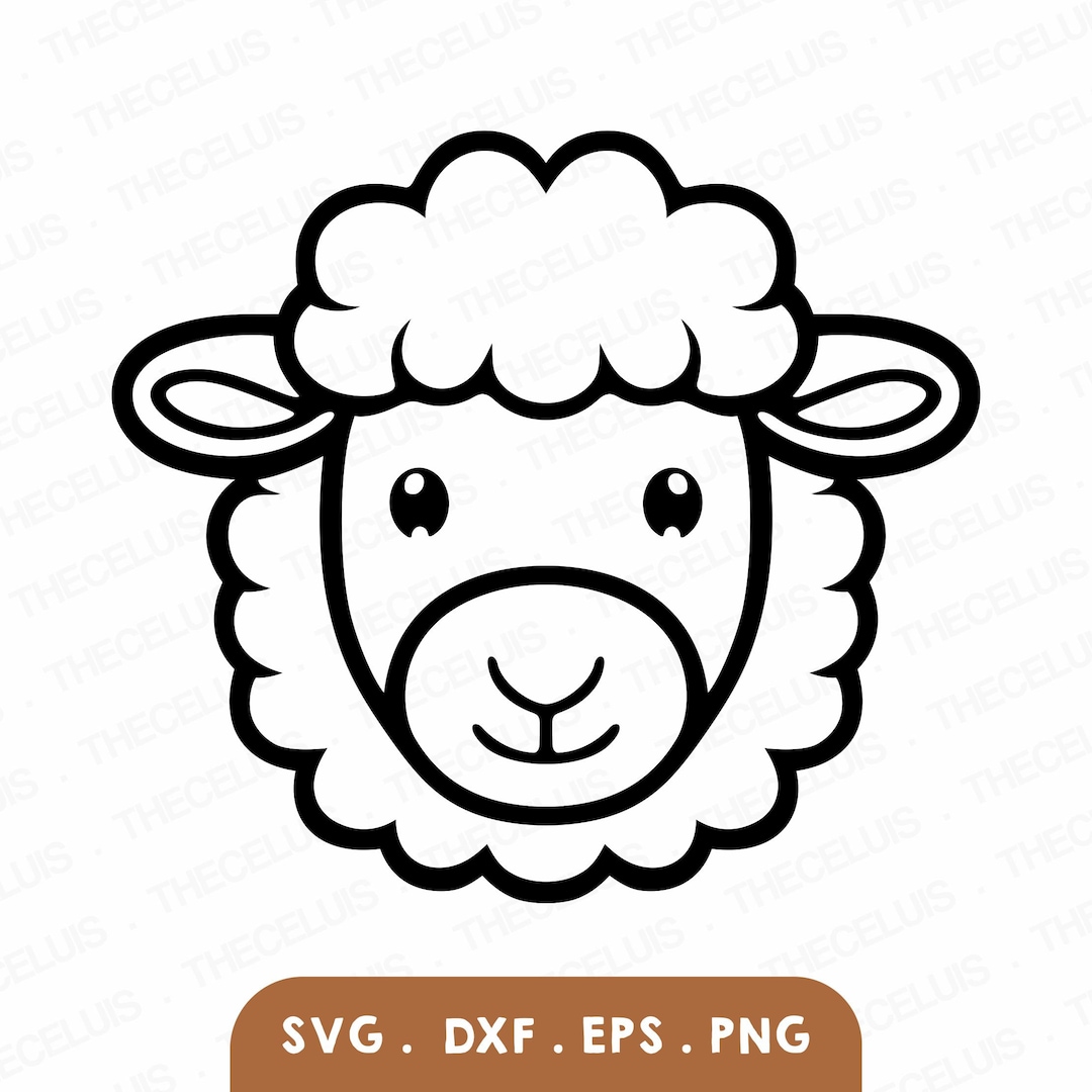SHEEP FACE Svg, Eps, Dxf, Png - Vinyl / Sticker Cutting Digital File ...