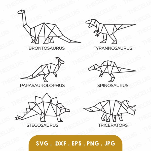 Geometric Dinosaur - Etsy