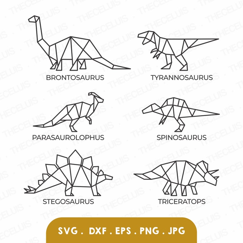 Geometric Dinosaur - Etsy