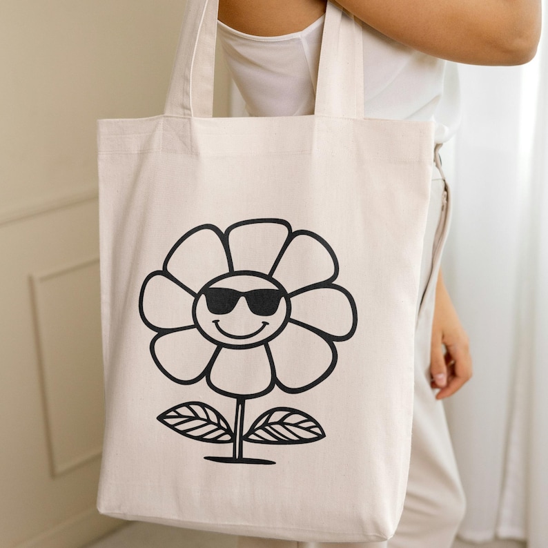 Smiley Flower Sunglasses SVG: Floral Clipart for Cricut, Silhouette ...
