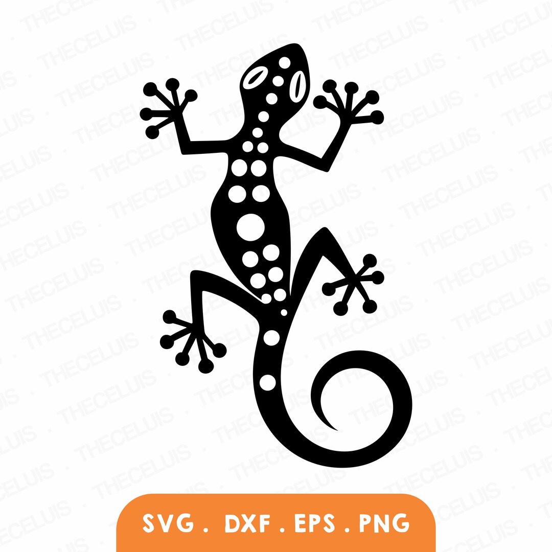 Gecko SVG File: Lizard Clipart, Vinyl Cutting, Engraving (digital ...