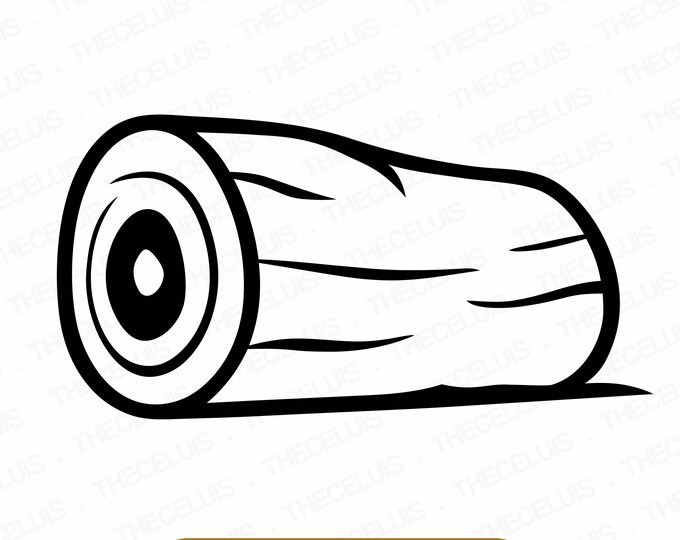 Wooden Log. Cut Files for Cricut. Clip Art Silhouette (eps, Svg, Pdf ...