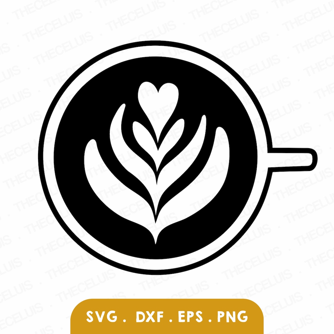LATTE ART Svg, Dxf, Eps, Png File - Vinyl Cutting File, Milk Digital ...