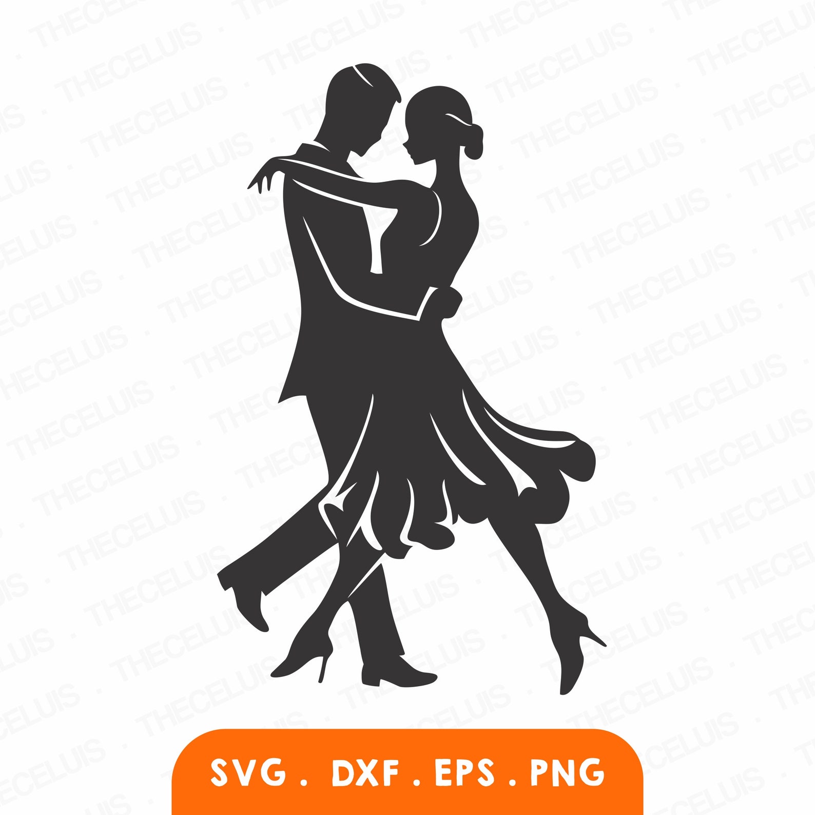 Ballroom Dance SVG PNG DXF Files: Couple Clipart for Cricut, Silhouette ...