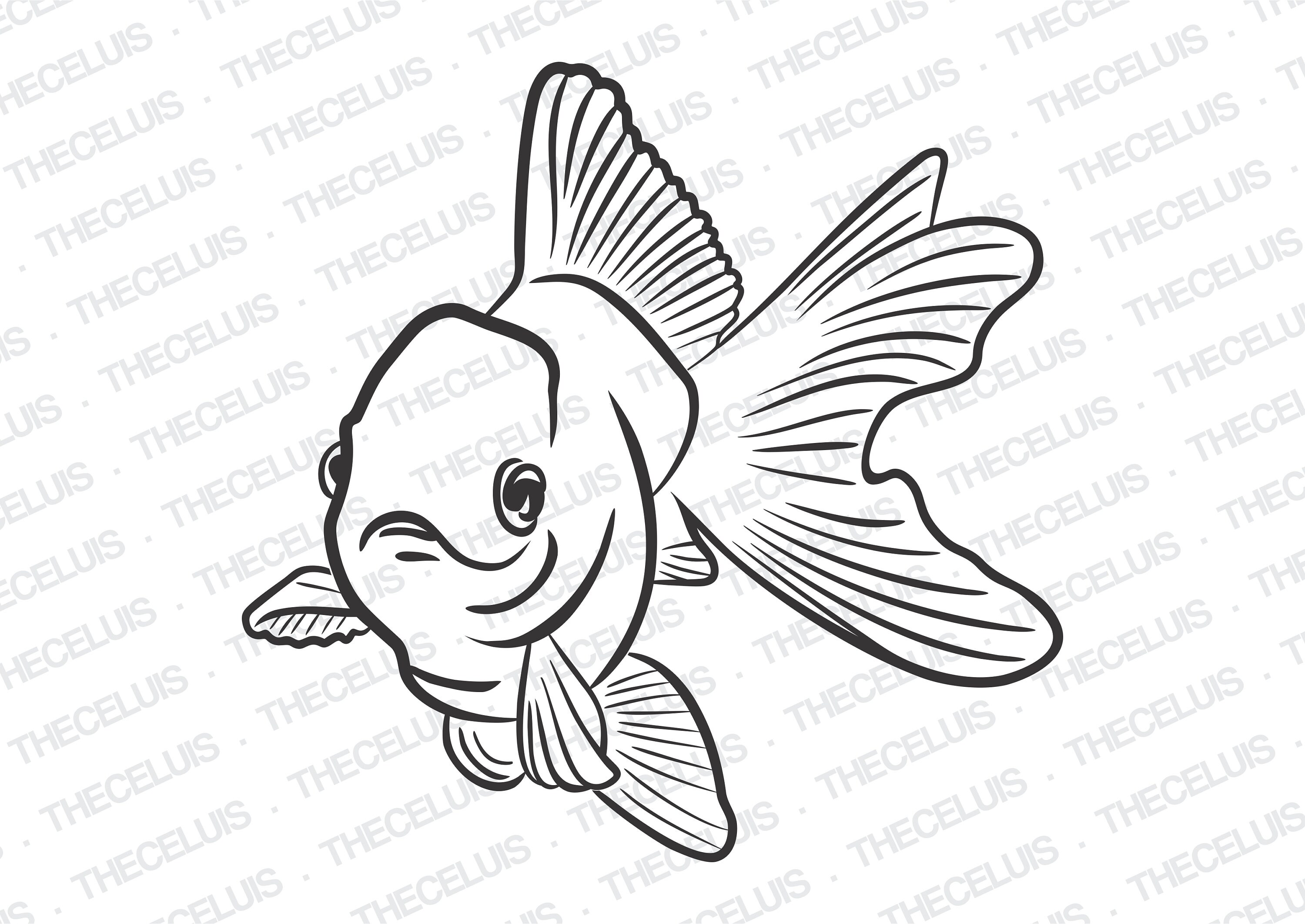 Goldfish Vinyl Cutting File SVG Files DXF File Digital - Etsy