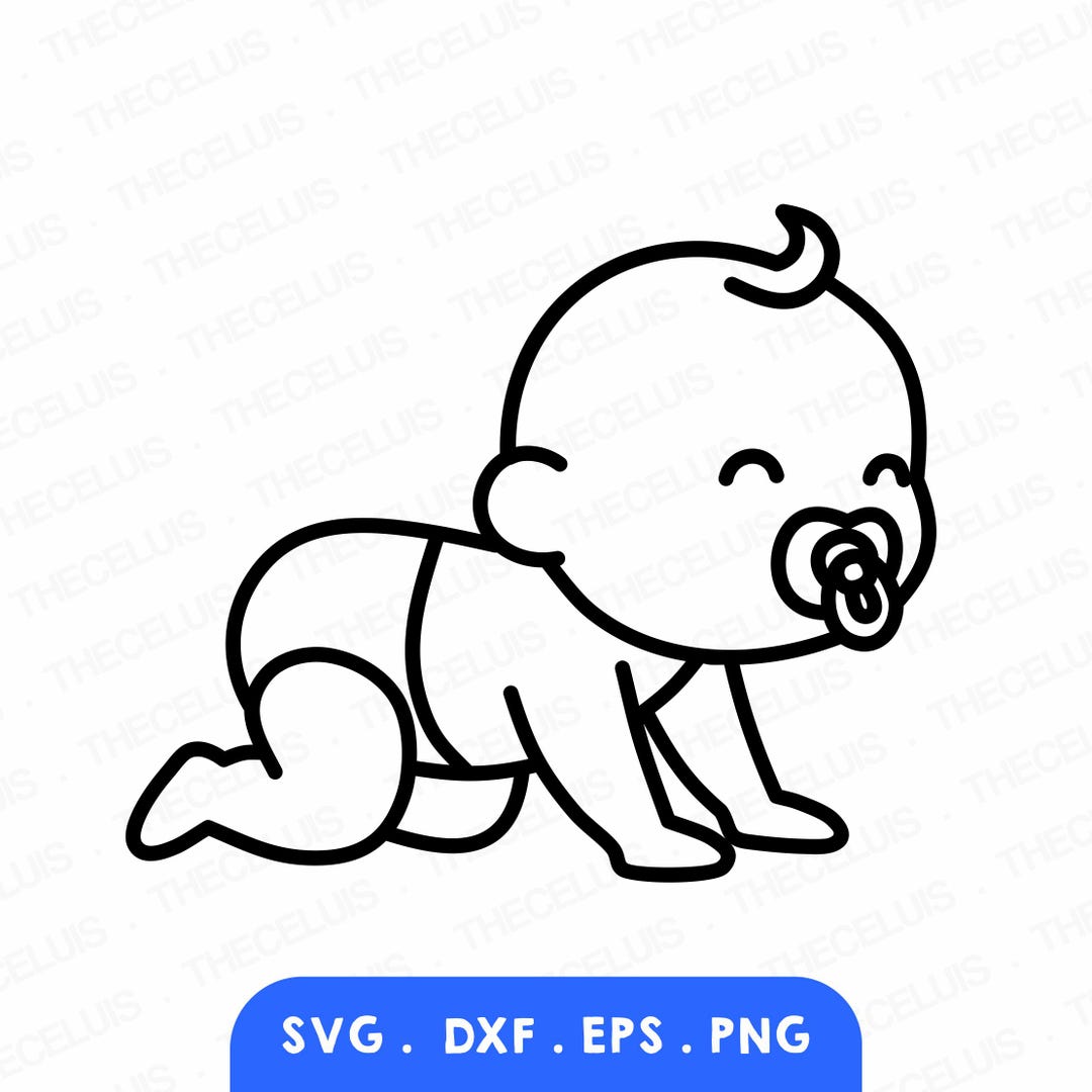Crawling Baby SVG File: Clipart for Cutting, Engraving & Printing ...