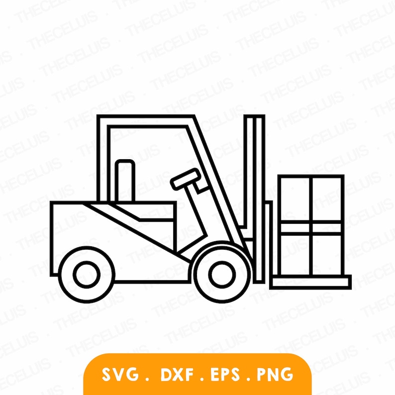Forklift SVG PNG DXF Files: Geometric Vehicle Clipart for Cricut ...