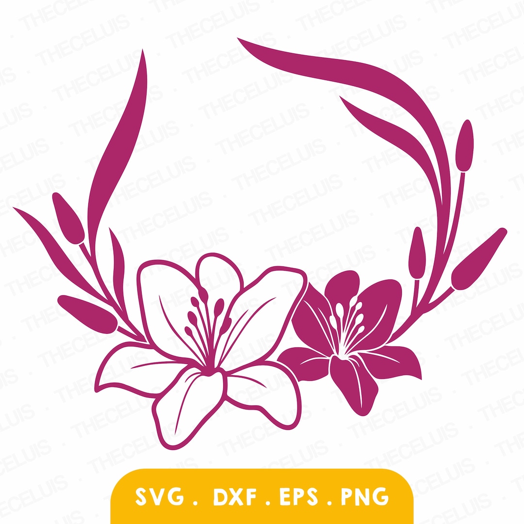 LILY WREATH Svg, Eps, Dxf, Png Files - Vinyl Cutting File, Lilies ...