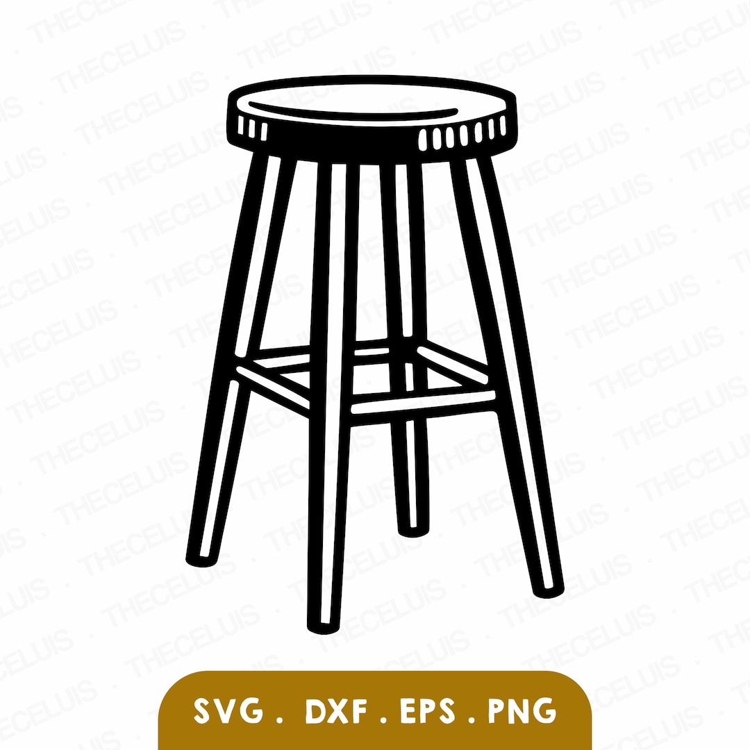 WOODEN STOOL Svg, Dxf, Eps, Png File - Vinyl Cutting File, Digital File ...