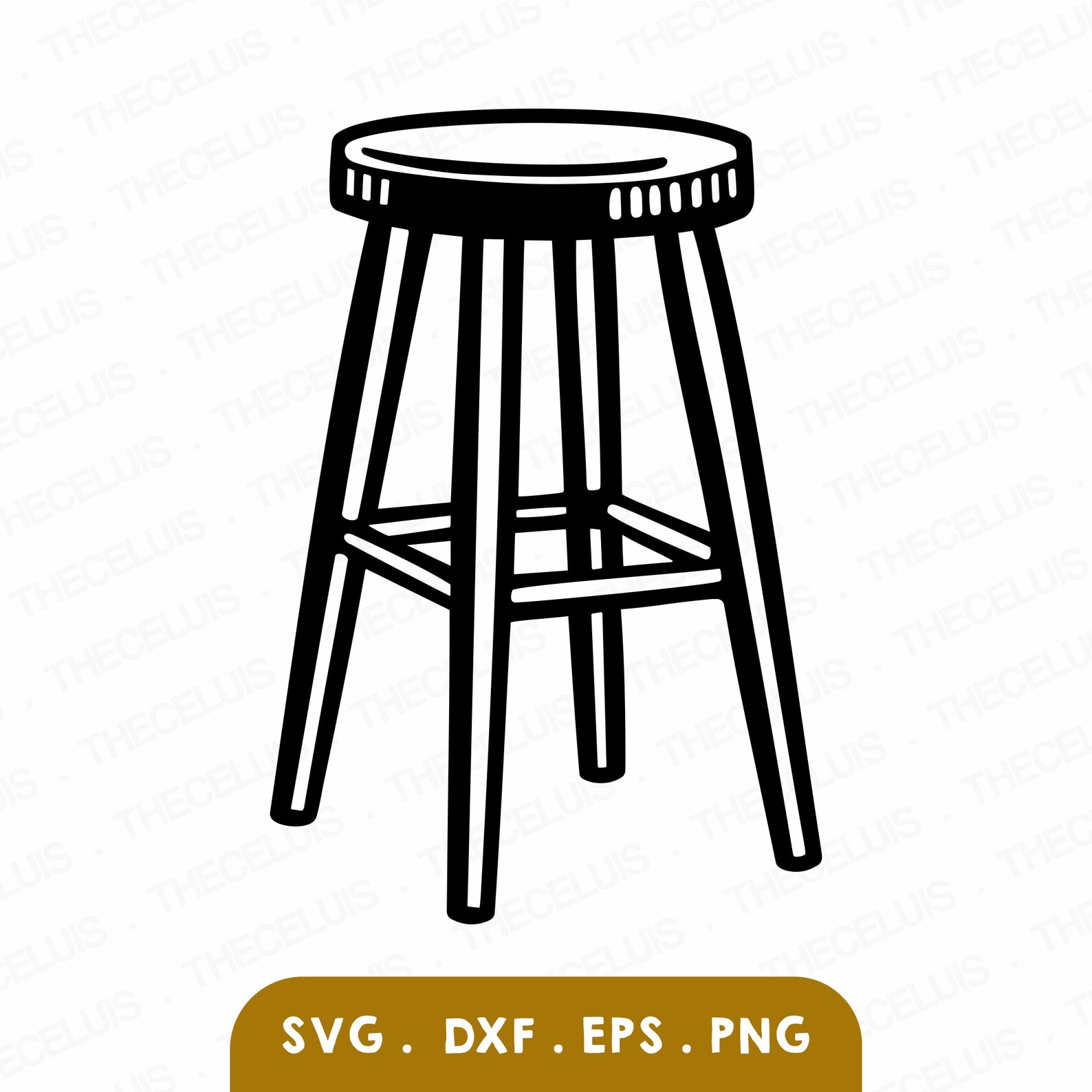 WOODEN STOOL Svg, Dxf, Eps, Png File Vinyl Cutting File, Digital File ...