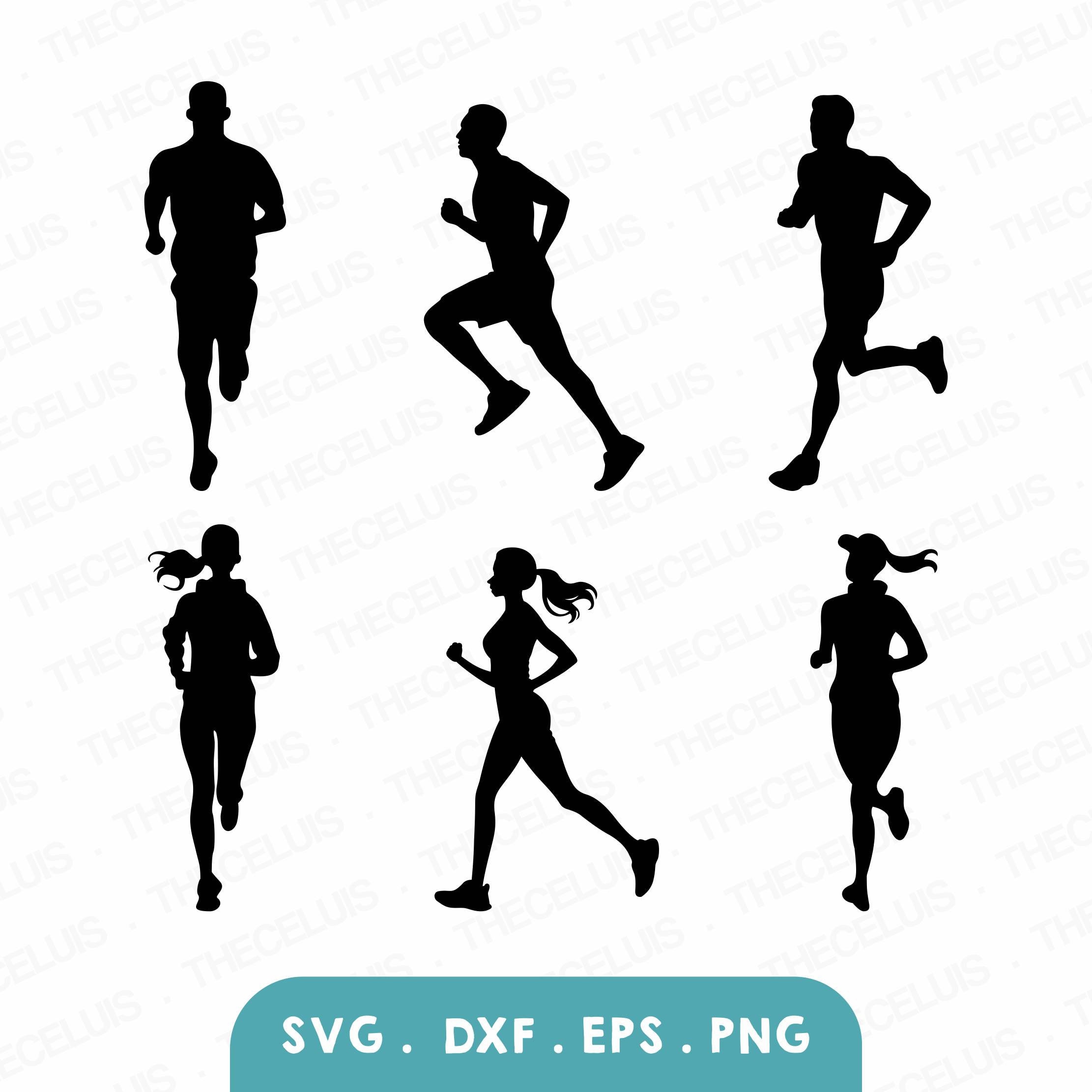 Running Silhouette SVG, DXF, Eps, PNG, Sports Vinyl Cutting File ...