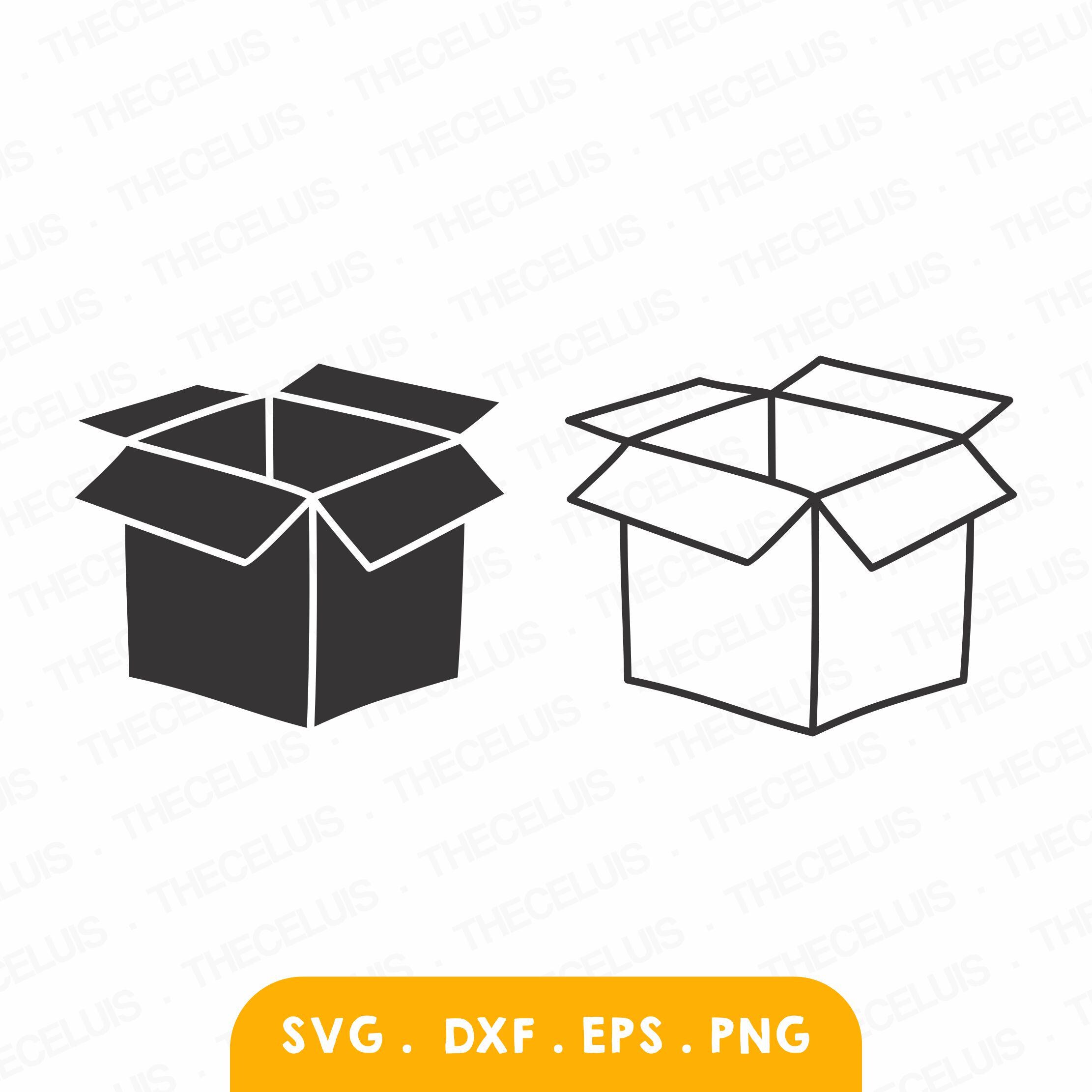 OPEN BOX Svg, Dxf, Eps, Png File - Vinyl Cutting File, Cardboard Box ...