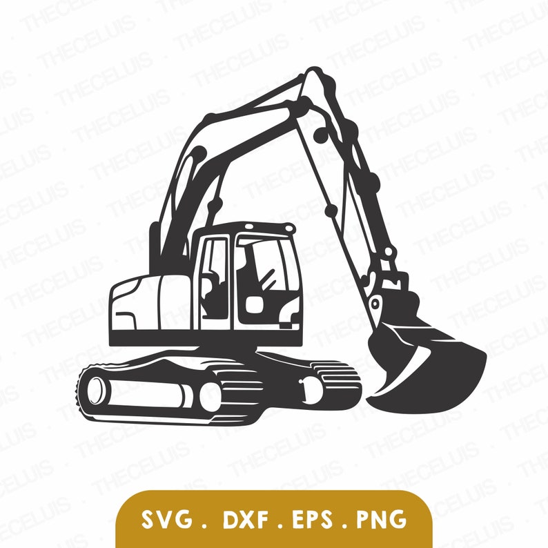 EXCAVATOR SVG, Dxf, Eps, Png Files, Construction Digital File, DIY ...