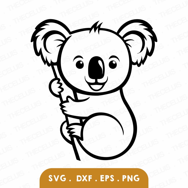 KOALA Svg, Dxf, Eps, Archivo Png Archivo de corte, Archivo digital ...