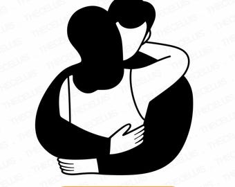Hugging SVG DXF PNG File for Cricut Silhouette - Cutting, Laser ...