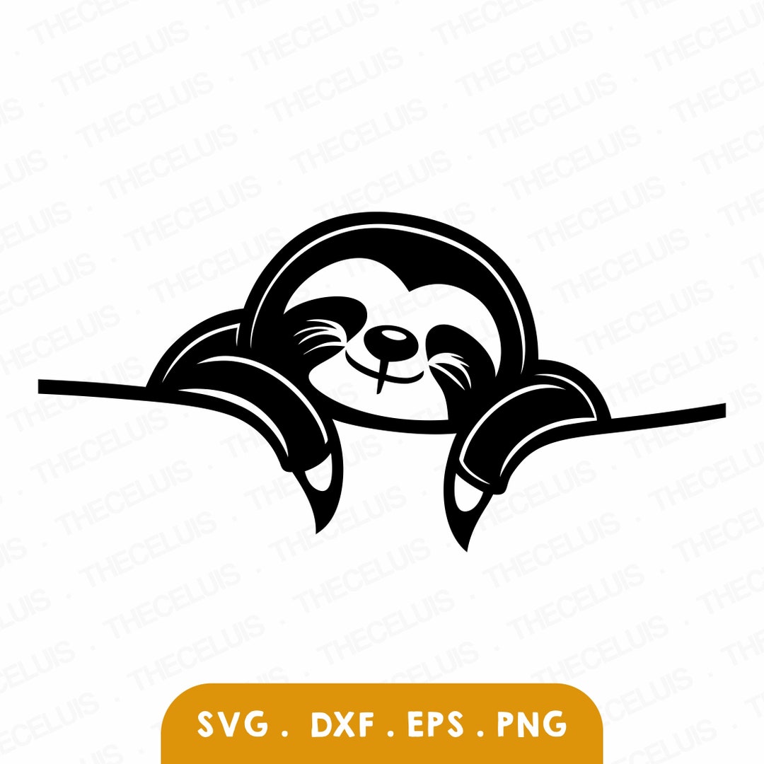 Sloth Face Svg, Dxf, Eps, Png File - Vinyl Cutting File, Cute Animal ...