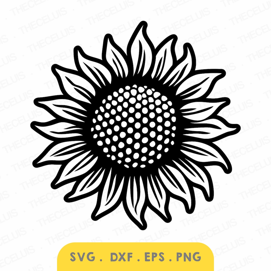 SUNFLOWER - Svg, Dxf, Eps, Png - Digital File, Vinyl Cutting File ...