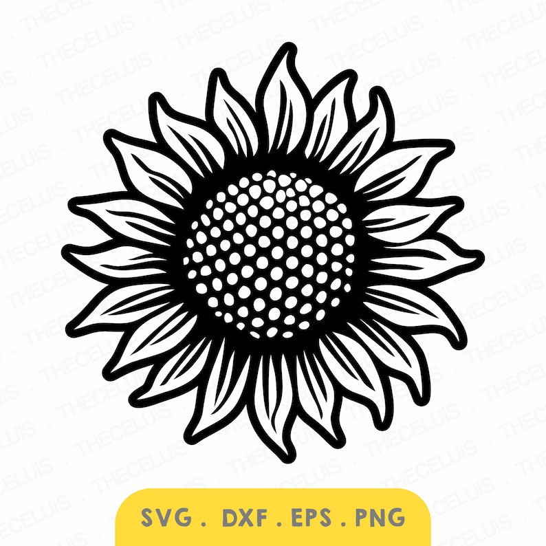 SUNFLOWER Svg, Dxf, Eps, Png Digital File, Vinyl Cutting File, Flower ...