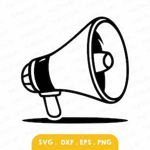 MEGAPHONE Svg, Eps, Dxf, Png - Vinyl / Sticker Cutting Digital File ...