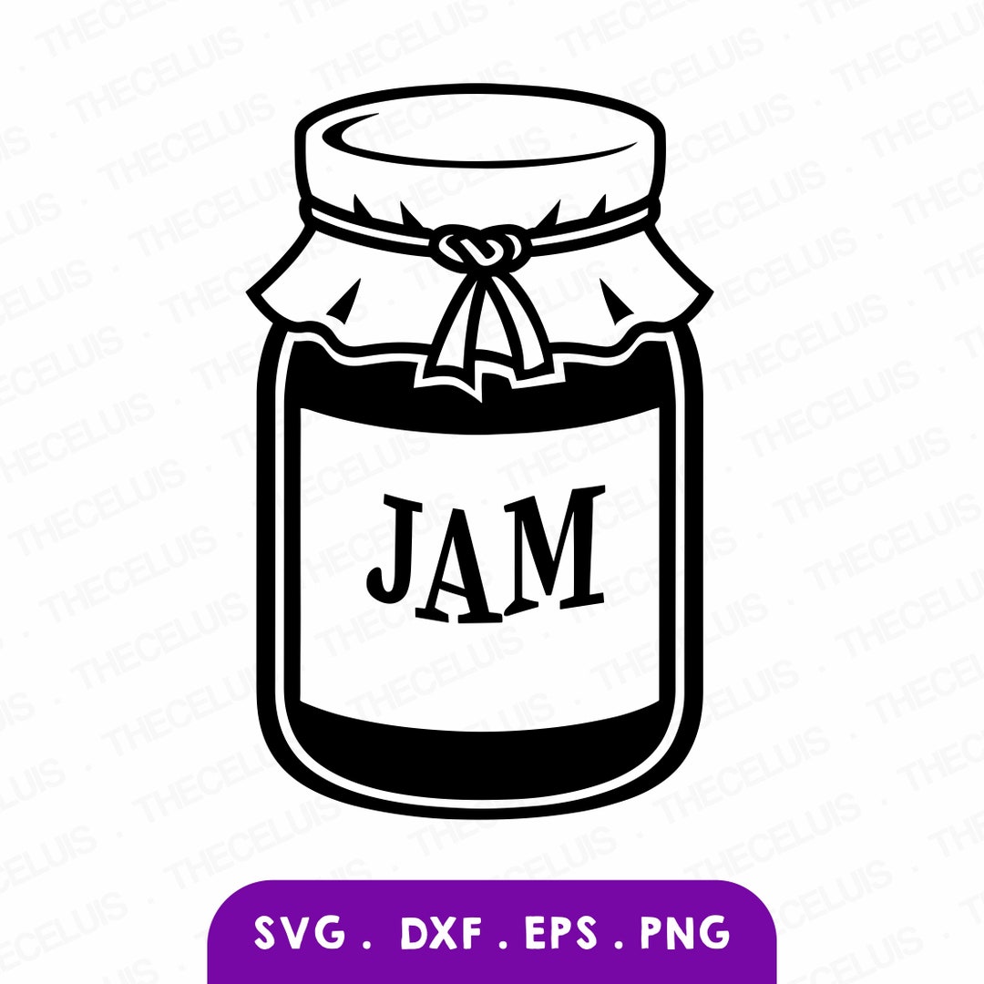 Jar of Jam Svg, Dxf, Eps, Png File - Vinyl Cutting File, Digital File ...