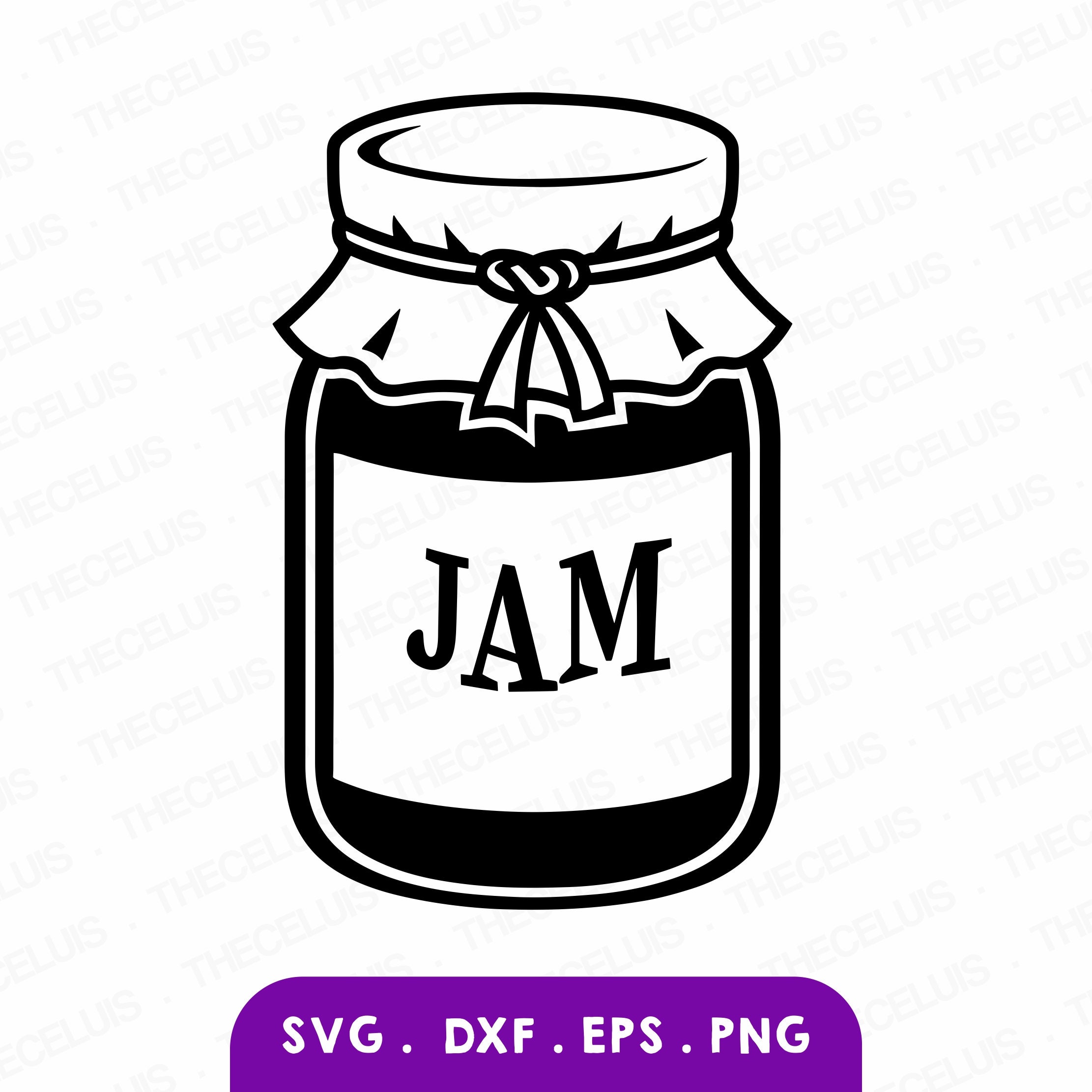 Jar of Jam Svg, Dxf, Eps, Png File - Vinyl Cutting File, Digital File ...