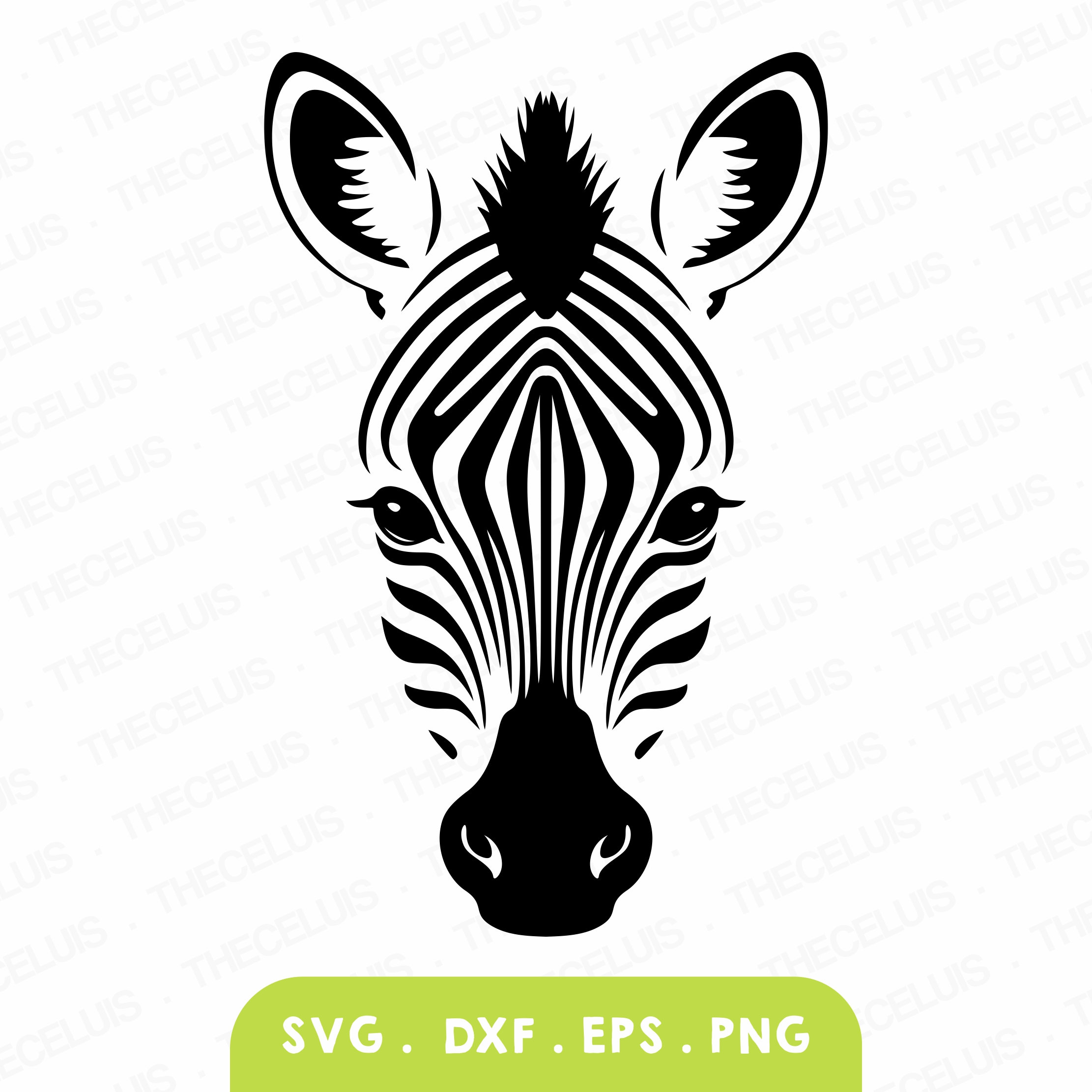 ZEBRA Face Svg, Eps, Dxf, Png File Vinyl Cutting File, Animal Portrait ...