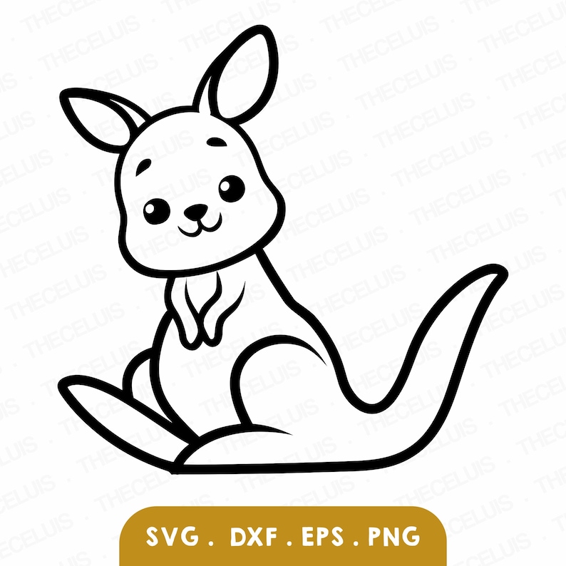 KANGAROO Svg, Dxf, Eps, Png File - Vinyl Cutting File, Animal Cartoon ...