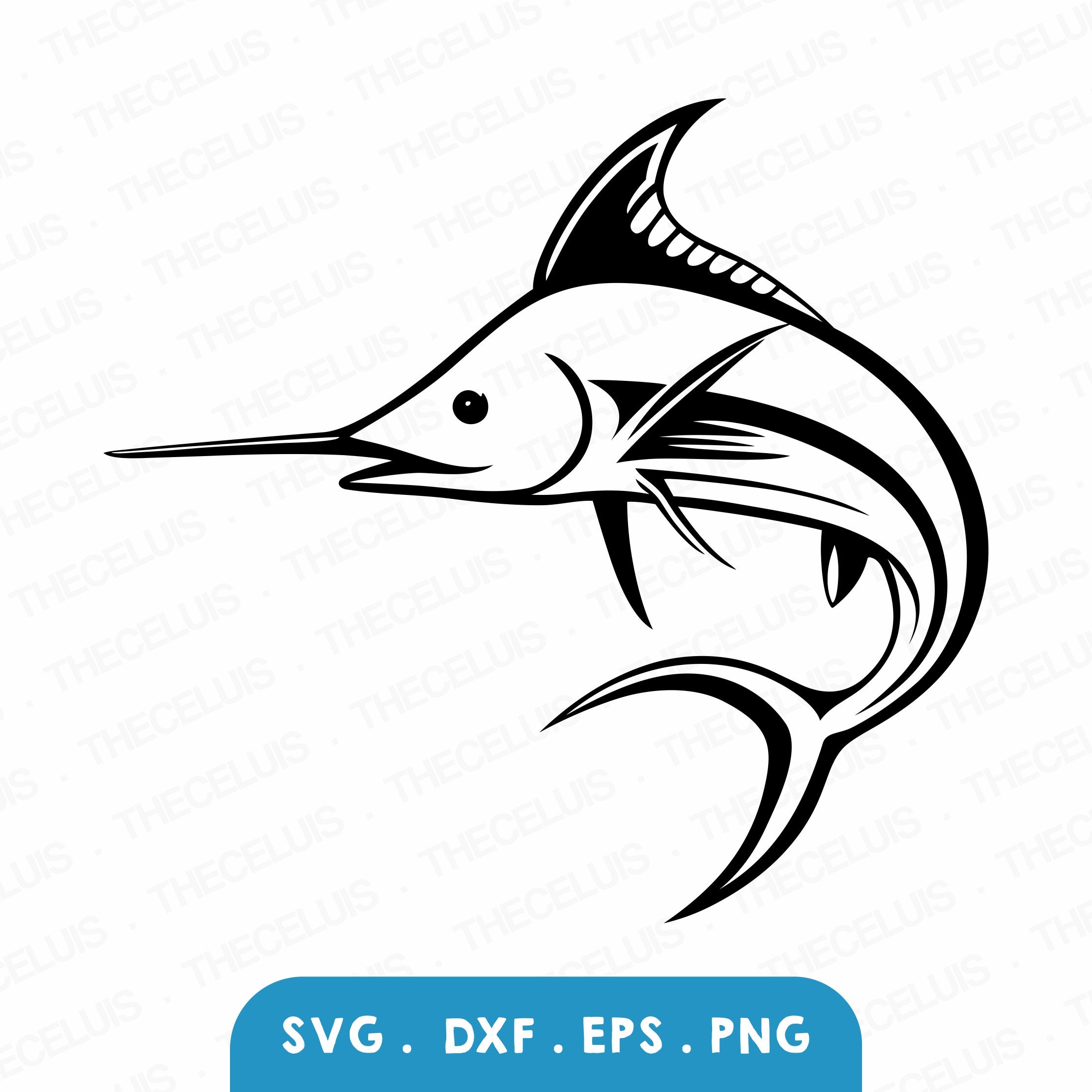MARLIN Svg Dxf Eps Png File Vinyl Cutting File Sealife - Etsy